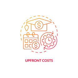 Upfront costs concept icon Royalty Free Vector Image