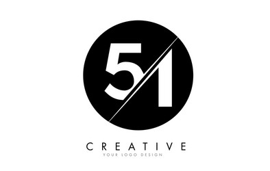 Colorful creative number 51 5 1 logo with leading Vector Image