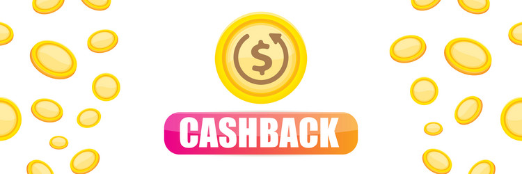 Cash back horizontal banner design template Vector Image