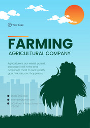 Organic farming flyer design template Royalty Free Vector