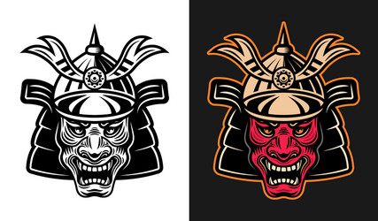 Ninja set japanese warrior wearing mask Royalty Free Vector