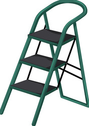 Foot step ladder safety cartoon Royalty Free Vector Image