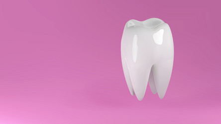3d tooth care background white clean shiny tooth Vector Image