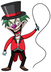 Creepy joker cartoon character Royalty Free Vector Image