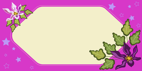 Blank purple frame decorated with colorful Vector Image