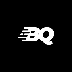 Letter bq fast speed technology modern logo design