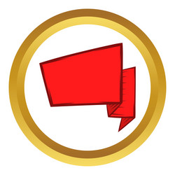 Red banner icon cartoon style Royalty Free Vector Image