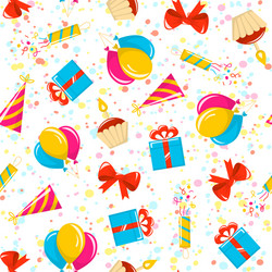 Kids party elements pattern for birthday Vector Image