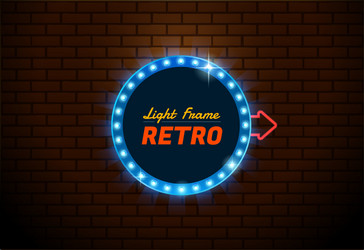 Retro light frame neon signboard vintage Vector Image
