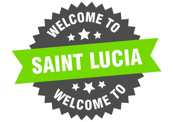 Saint lucia stamp welcome to green Royalty Free Vector Image