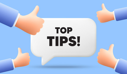 Top tips symbol education faq sign 3d speech Vector Image