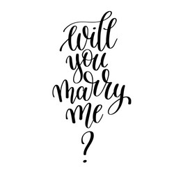 Will you marry me lettering calligraphy Royalty Free Vector