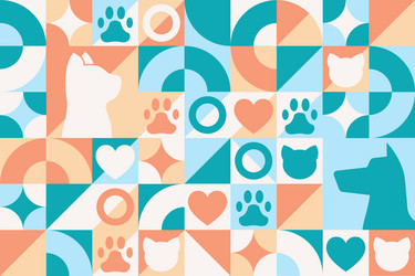 World veterinary day seamless geometric pattern Vector Image