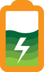 Battery charger logo Royalty Free Vector Image