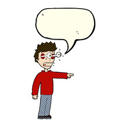 Cartoon boy with popping out eyes speech Vector Image