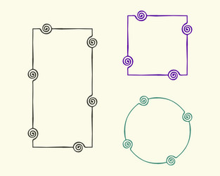 Frame outline set hand drawn decorative doodle Vector Image