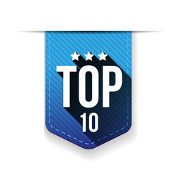 Top 10 banner flat on white Royalty Free Vector Image