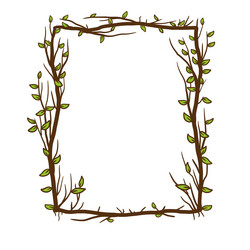 Tree frame floral border Royalty Free Vector Image