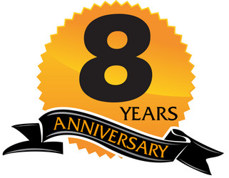 8 years ribbon anniversary Royalty Free Vector Image
