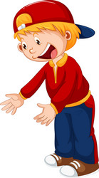 Cartoon image of boy celebrating graduation Vector Image