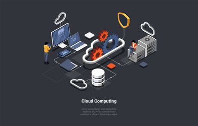 Cloud computing delivery of services Royalty Free Vector