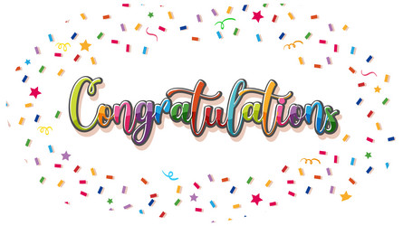 Congratulations text graphics for celebrating Vector Image