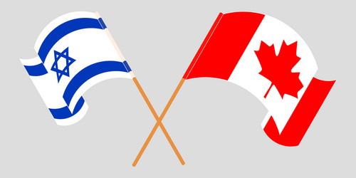 Flags of israel and canada Royalty Free Vector Image
