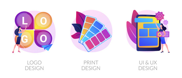 Design services app interface template Royalty Free Vector