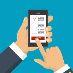 Voting on mobile phone Royalty Free Vector Image