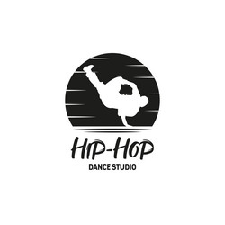Hip hop dance logo school or studio sign Vector Image