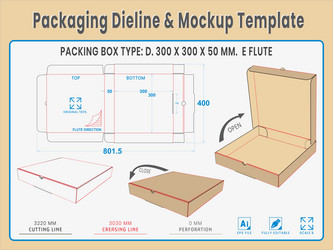 Packaging dieline and mockup template Royalty Free Vector