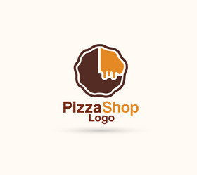 Pizza shop logo design Royalty Free Vector Image