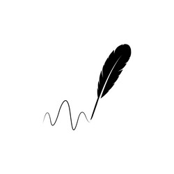 Feather quill pen Royalty Free Vector Image - VectorStock