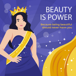 Flat pageant contest posts set Royalty Free Vector Image