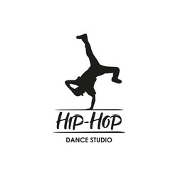 Hip hop dance logo school or studio sign Vector Image