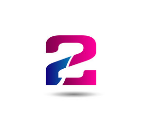 Sign number 2 logo Royalty Free Vector Image - VectorStock