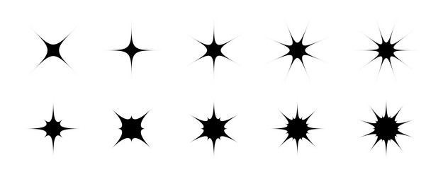 Various blinks and twinkles set retro stars Vector Image