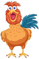 Brown happy chicken cartoon Royalty Free Vector Image