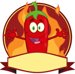 Chilli peppers cartoon Royalty Free Vector Image