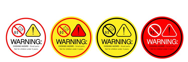 Choking hazard sign sticker or banner Royalty Free Vector