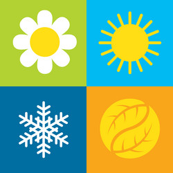 Seasons year flat design icon Royalty Free Vector Image