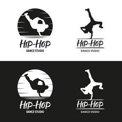 Hip hop dance logo school or studio sign Vector Image