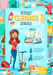 Laundry service poster design icons circle label Vector Image