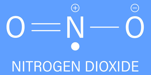 Nitrogen dioxide no2 air pollution molecule Vector Image