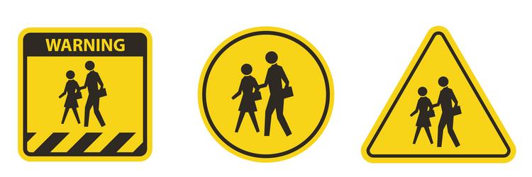 Slow children crossing sign on white background Vector Image
