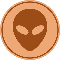 Alien head digital coin Royalty Free Vector Image