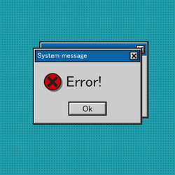 Old computer window critical error blank Vector Image