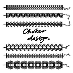 Choker design collection of chokers Royalty Free Vector