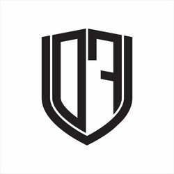 Df initial logo linked circle monogram Royalty Free Vector