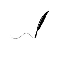 Feather quill pen Royalty Free Vector Image - VectorStock